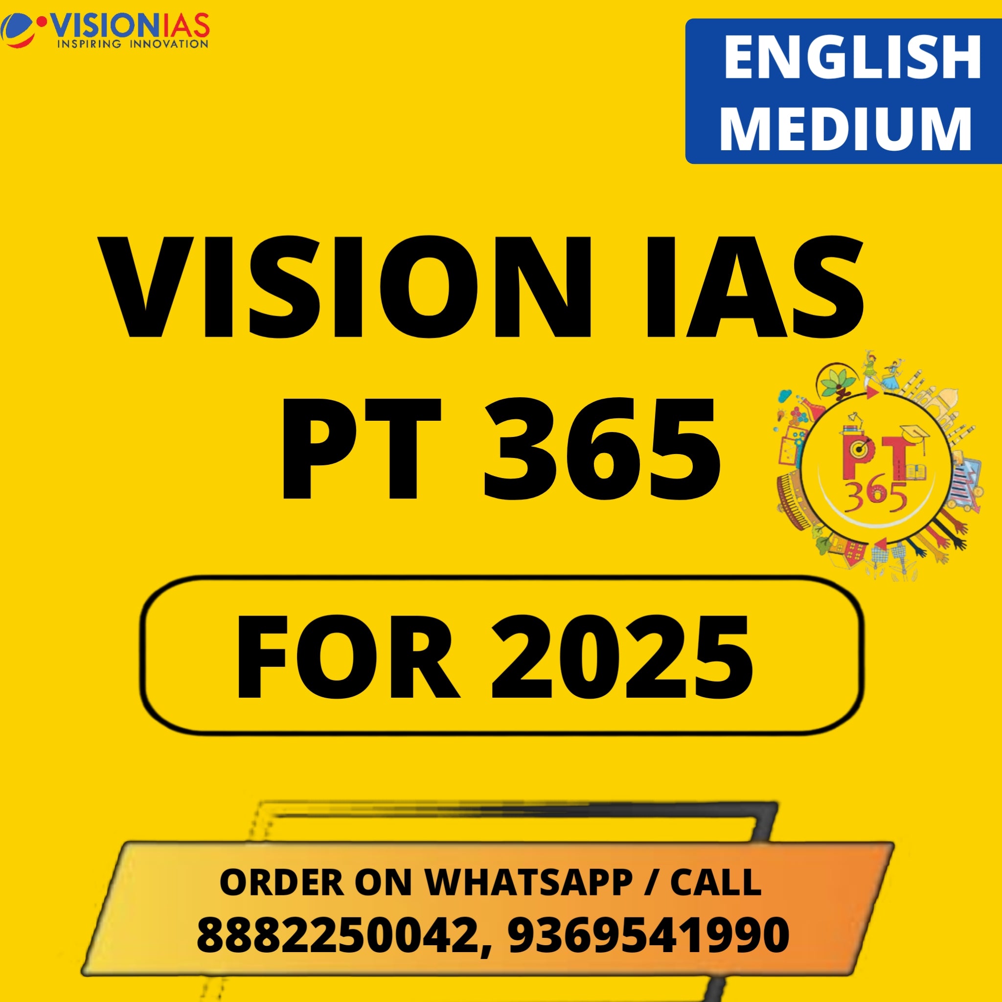 Vision IAS PT 365 for 2025 in English (10 Booklets) – KGM Study