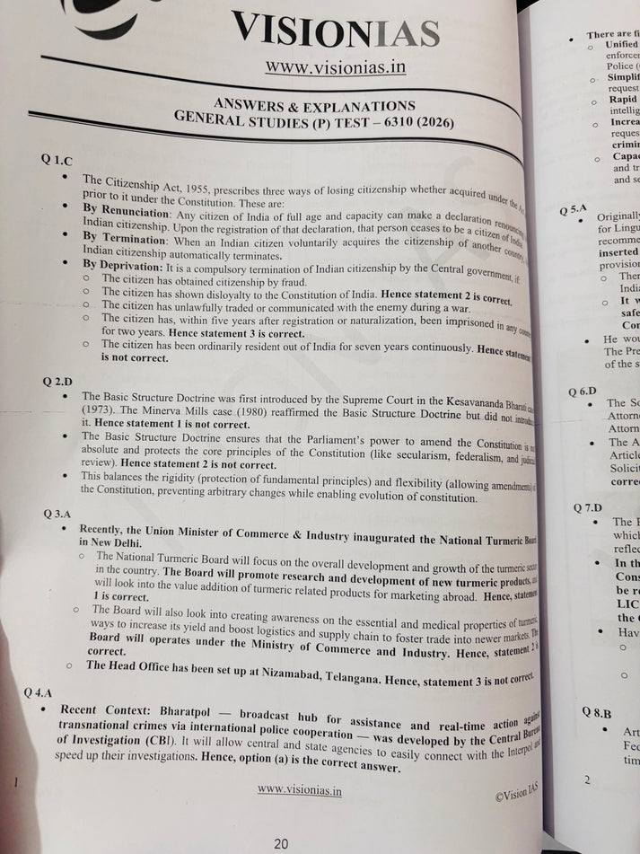 Vision IAS Prelims Test Series 2026 | 15 Tests - English Medium – KGM Study