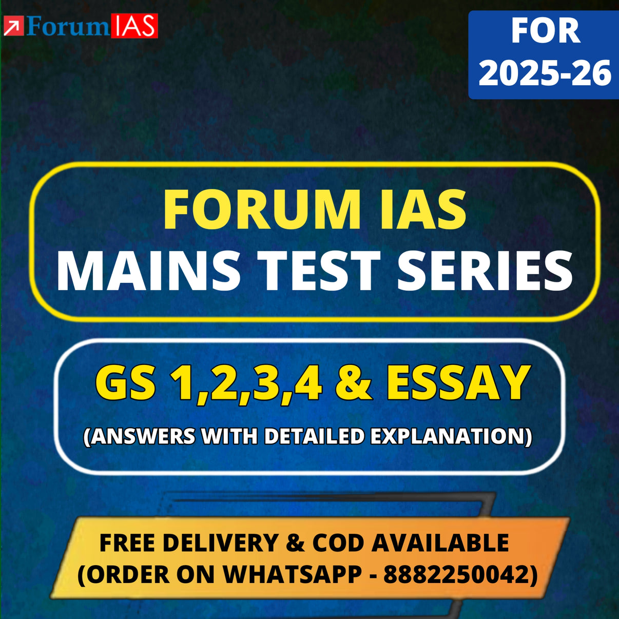 Forum IAS Mains Test Series 2025 | 30 Tests For Mains 2025 - English M ...